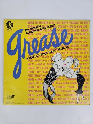 GREASE The Original Broadway Cast Album Vinyl MGM Records 1972 Vintage ...