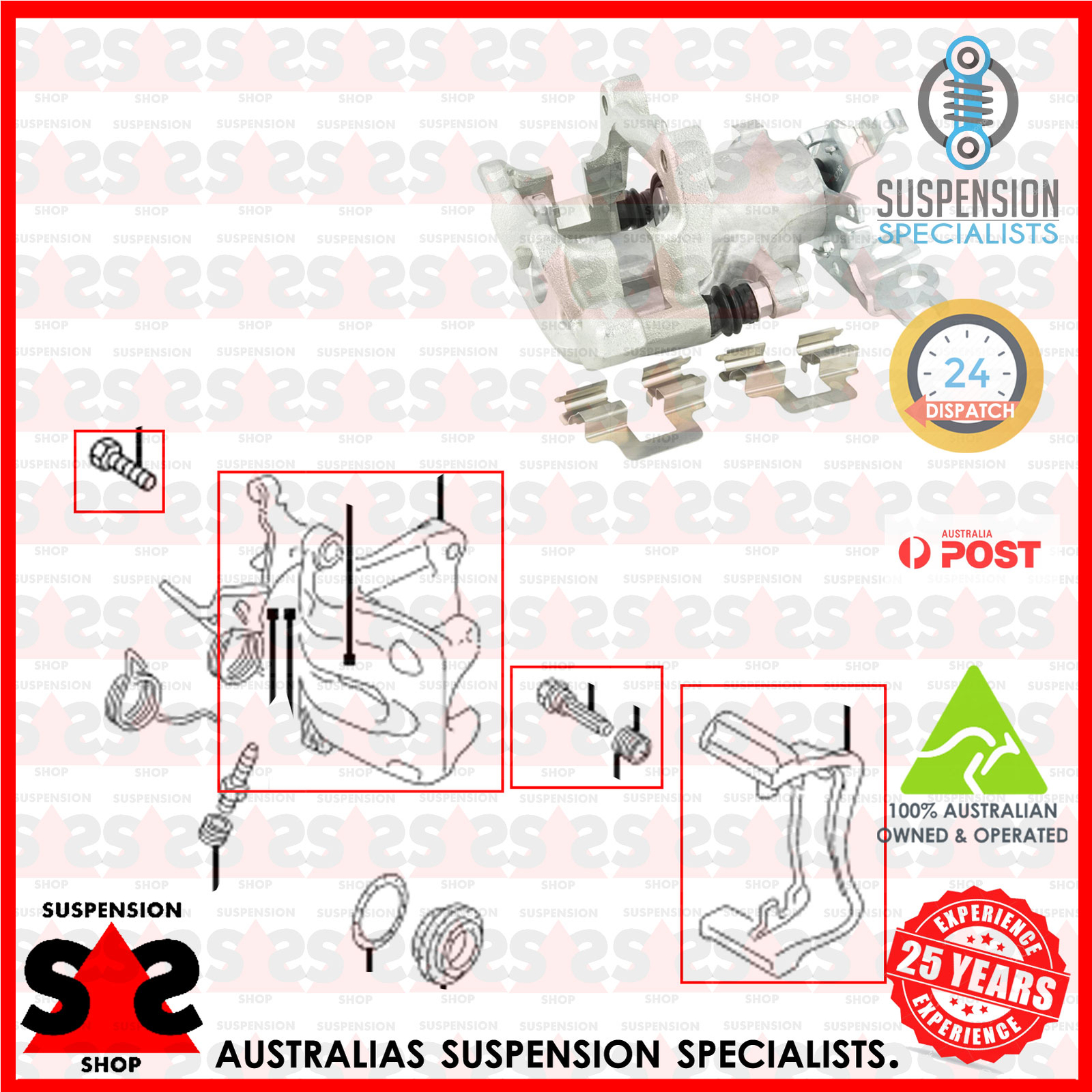 Rear Axle Left Brake Caliper Suit SKODA Octavia Ii Combi (1Z5) 1.8 TSI ...
