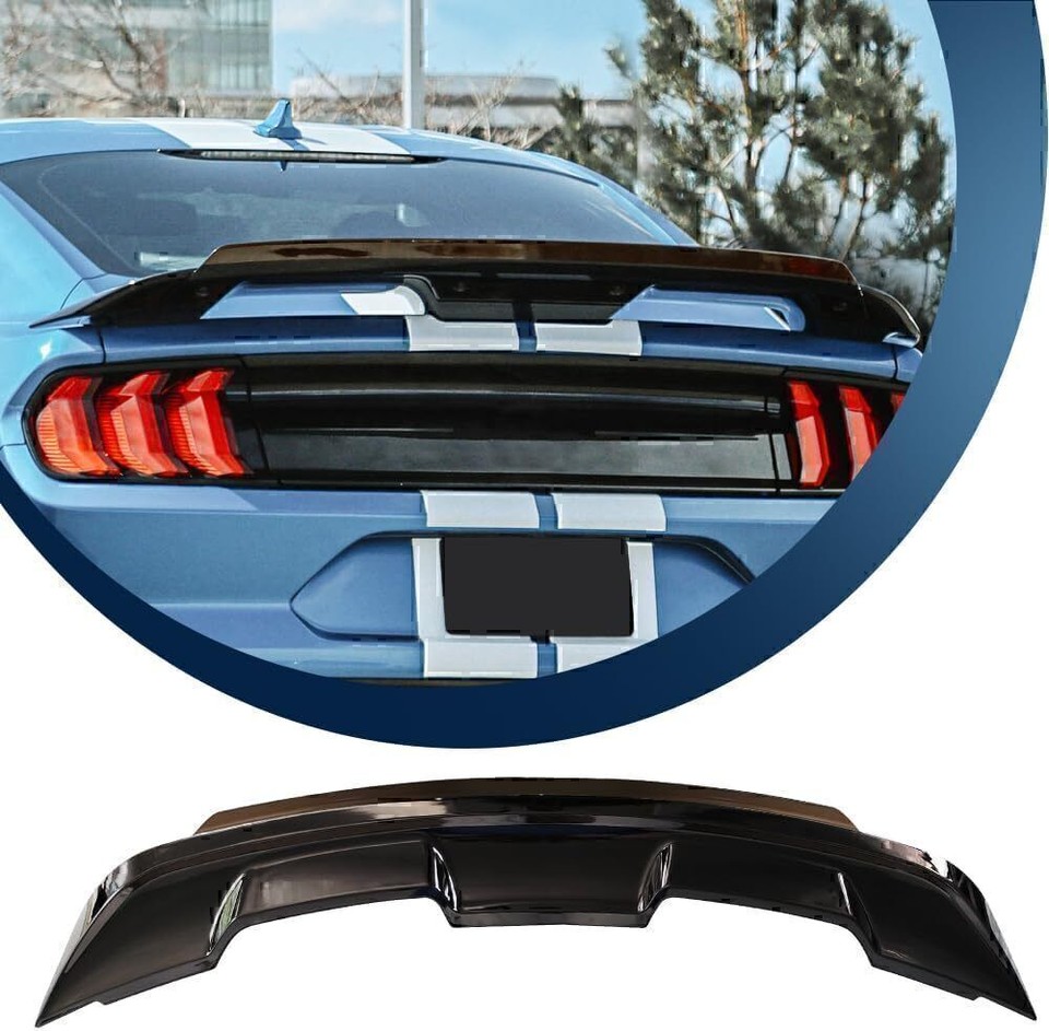 For 2015-2023 Ford Mustang GT500 Style Spoiler W/ Smoke Gurney Flap ...
