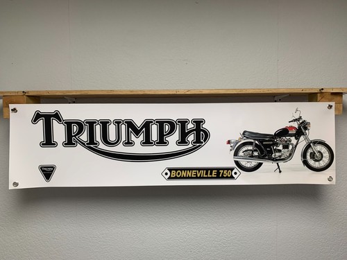 Triumph Bonneville Banner T140 Motorcycle 750 Bike Garage Workshop Wall ...