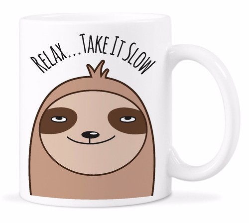 Sloth Coffee Mug Funny Sloths Relax Coffee Mugs Cute Take It Slow Cup ...