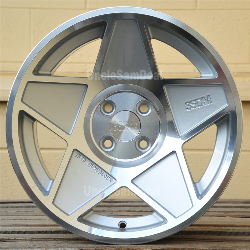 16" 16x8 4x108 25 OFFSET 3SDM 0.05 Machine Silver 5 Spokes Star Sport ...