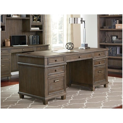 Martin Furniture Carson Double Pedestal Executive Writing Table Office ...