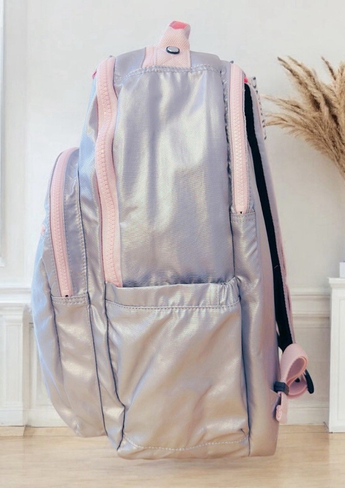 Metallic Kipling Seoul Large 15" Laptop Backpack Ice Silver met | eBay
