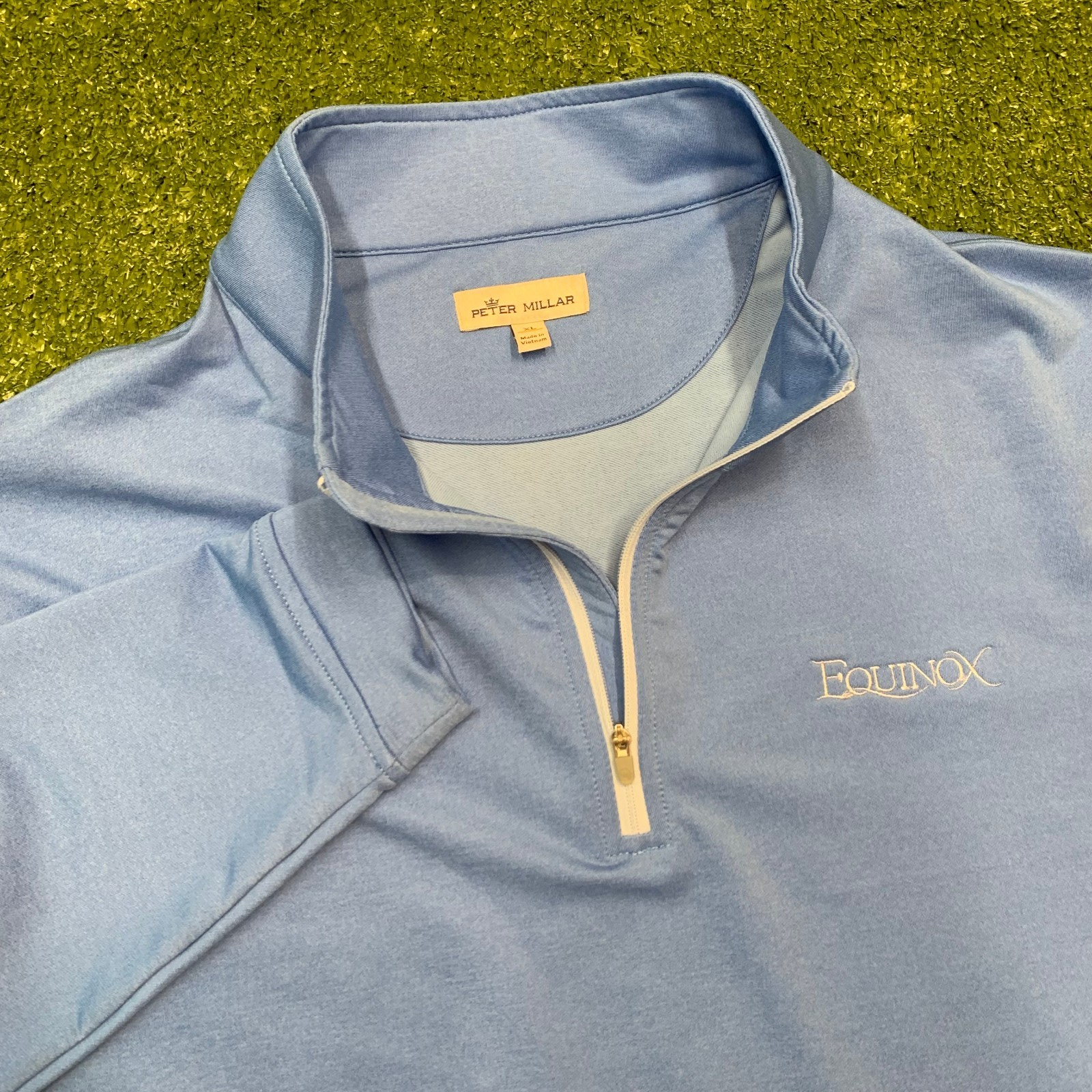 Peter Millar Sweater Pullover Men's XL Blue Perth Performance Golf 1/4 ...