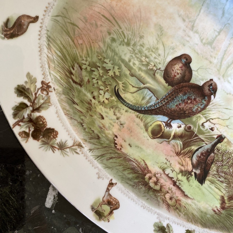 LARGE IMPERIAL CROWN AUSTRIA PHEASANT GAME BIRD 17 1/2" OVAL SERVING ...