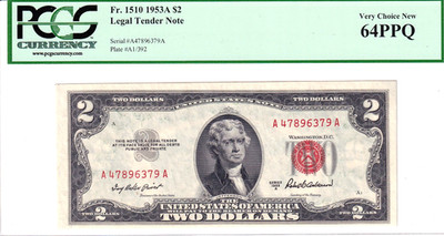 1953-A $2 Legal Tender Note AA Block PCGS Very Choice New 64PPQ # ...