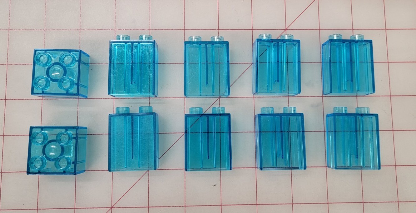 Lego Duplo Lot of 10 Clear Translucent Blue Ice Brick Blocks Rare | eBay