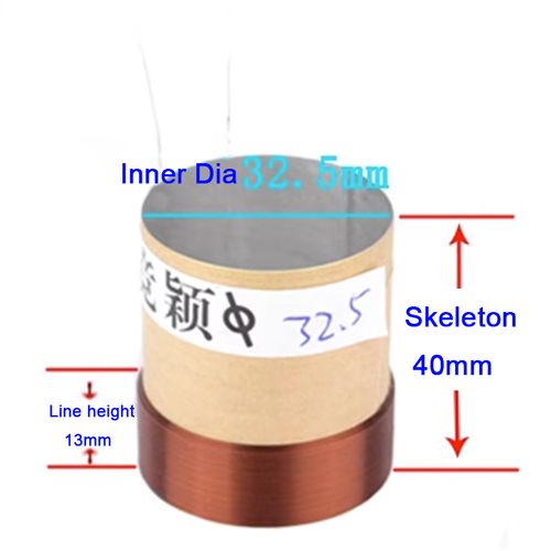 32.5mm ID 4-layer 8Ω Woofer Coil White Aluminum Skeleton Bass Speaker ...