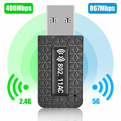 1300Mbps USB3.0 Wireless WiFi Adapter Dongle Dual Band 5G/2.4G Desktop ...