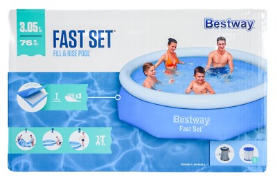 Bestway Fast Set Quick Up Swimming Pool Ø 305x76 cm Schwimmbecken ...
