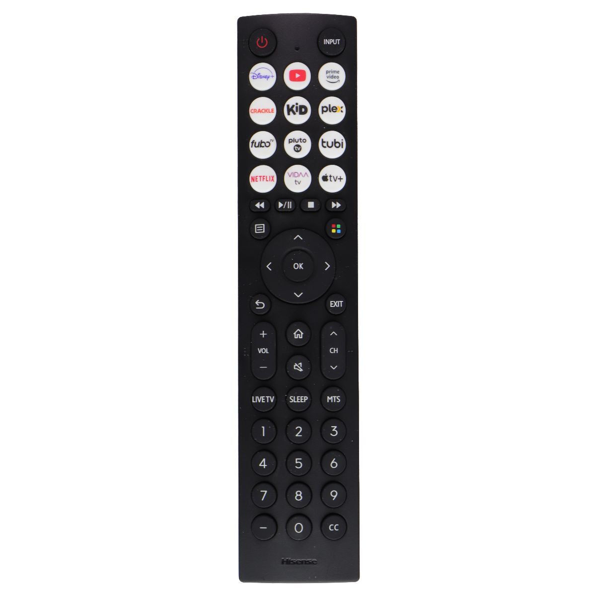 Hisense OEM Remote Control (EN2D36H) with Disney+/Crackle/FuboTV Keys ...