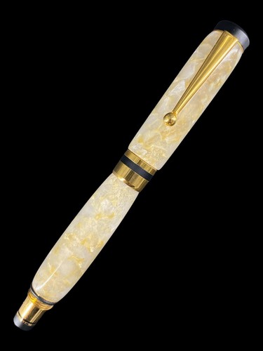 Vintage Iridium Point Germany Gold Nib Fountain Pen White Marble GP ...