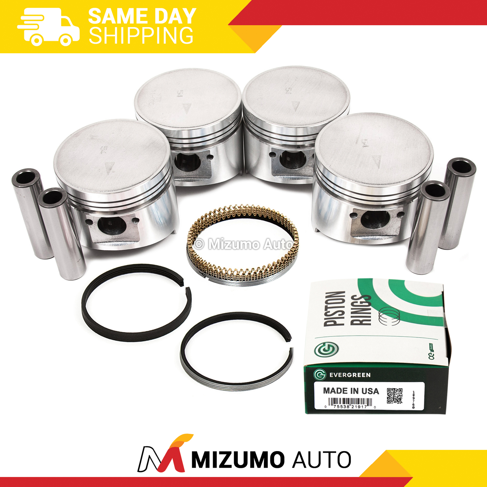 Pistons w/ Rings fit Chrysler Mazda Mitsubishi Dodge Plymouth 2.6 G54B ...