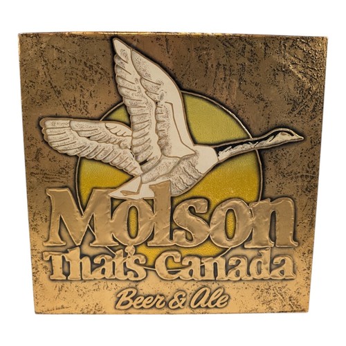 VINTAGE MOLSON "THAT'S CANADA" BEER AND ALE TIN & MICABOARD SIGN | eBay