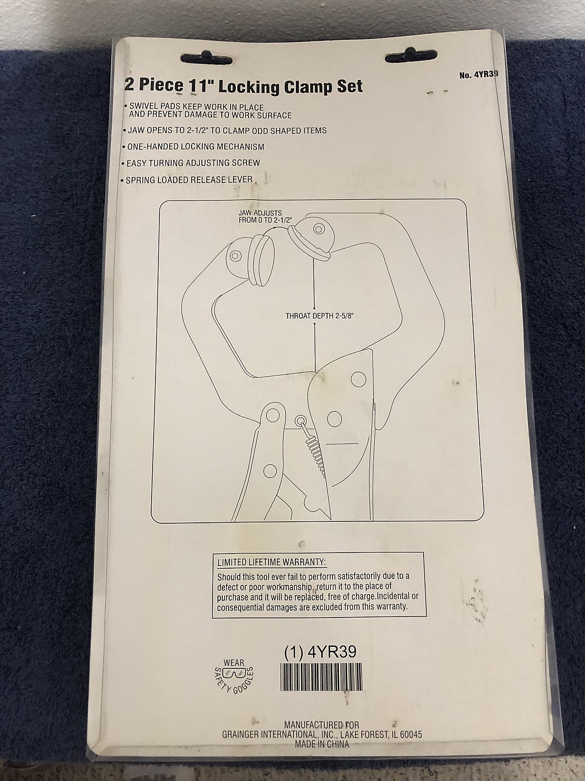 LOCKING CLAMP SET 2 PIECE 11' WITH SWIVEL PADS NEW BY WESTWARD | eBay