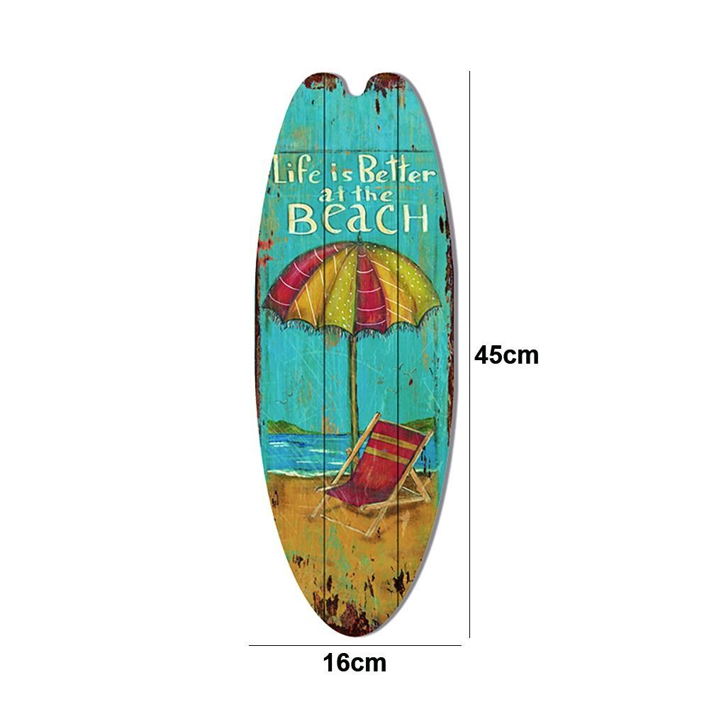 45cmx16cm Beach Style Signboard Surfboard Shape Sign Indoor Outdoor | eBay