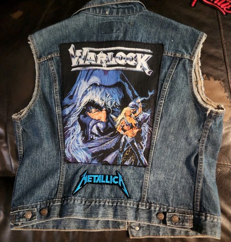 Levi's Denim Vest Jacket w/1986 Warlock Back Patch + 5 other Heavy ...