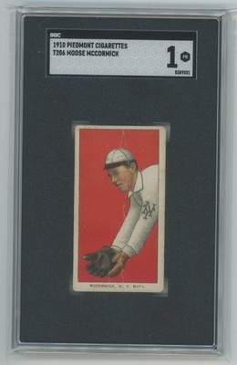 1910 Baseball Piedmont Cigarettes T206 Moose McCormick SGC 1 NY Giants ...