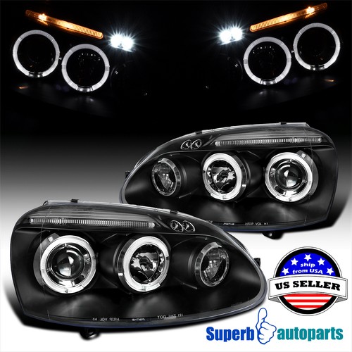 For 2006-2010 VW Jetta MK5 Golf Rabbit LED Halo Projector Headlights ...