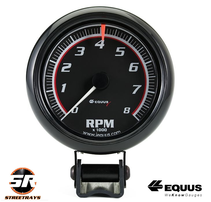 Equus E6088 Tachometer BLACK Gauge 6000 Series 0 to 8000 RPM 3-3/8 ...
