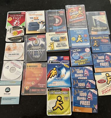 Large Lot Of AOL CDs, Old And unusual! 22 In Lot Most New And Sealed ...