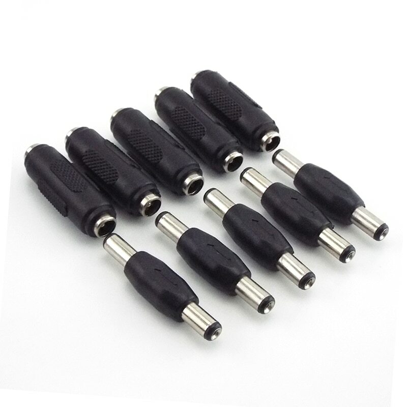 5.5x2.1mm DC male to male female to female Power Connector Jack Adaptor ...