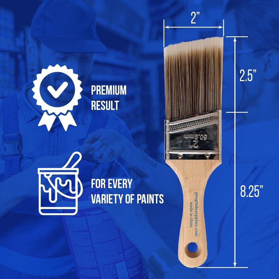 1PK 2" Stubby House Wall,Trim Paint Brush Set Home Exterior or Interior ...