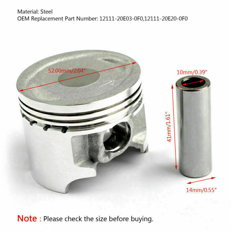 STD 52.00mm 12111-20E03-0F0 150cc Piston Kit Fits Suzuki Burgman AN-125 ...