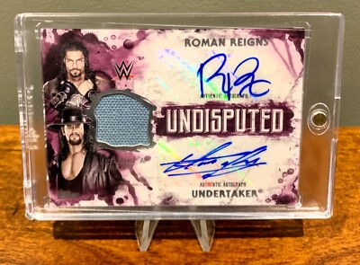 2018 WWE TOPPS UNDISPUTED ROMAN REIGNS UNDERTAKER DUAL AUTOGRAPH USED ...