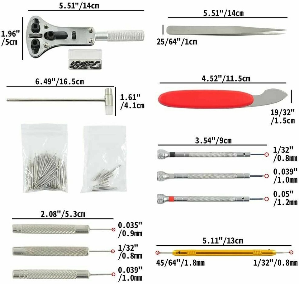 WATCH STRAP BAND BATTERY CHANGING TOOL KIT FOR BULOVA IWC INVICTA up to ...
