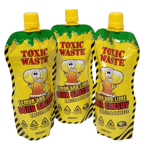 Toxic Waste Lemon & Lime Sour Slush Freeze & Squeeze Intense Flavor ...
