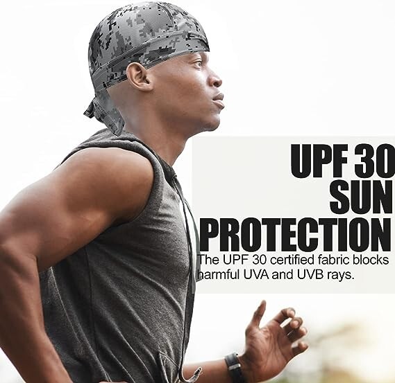 4Pcs Doo Rags for Men Head Wraps Dew Rags Bandana Beanie for Cycling ...