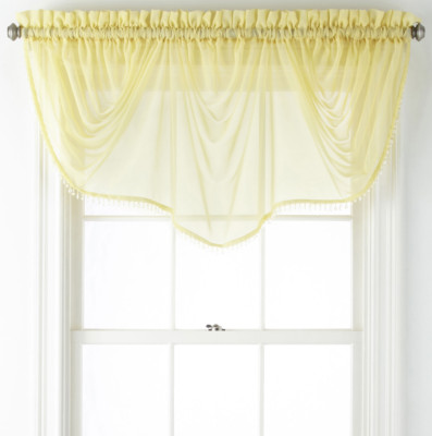 Home Expressions Lisette Sheer Imperial Beaded Valance 90" W X 33 1/2 ...