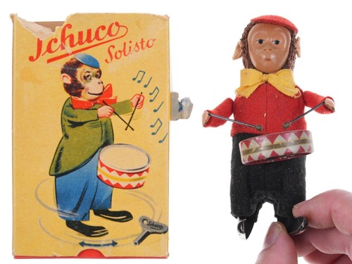 1950's German Schuco Clockwork Dancing Monkey Drummer | eBay