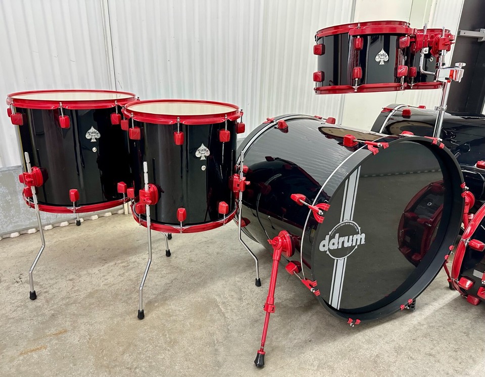 ddrum 7Pc Drum Double Bass Drum Set Shell Pack Diablo Black / Red | eBay