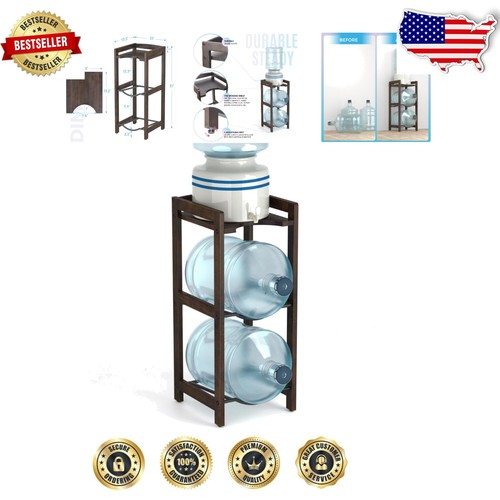 Natural Wood Water Bottle Stand for 5-Gallon Jugs - 3-Tier Style & Easy ...