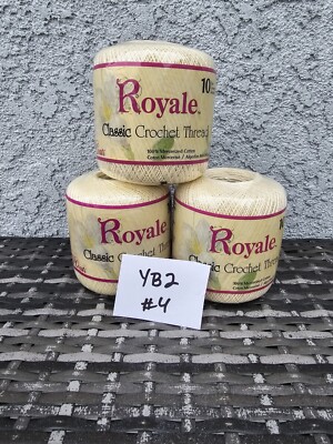 ROYALE Classic Crochet Thread Cream Size 10 350 Yards Color 0420 | eBay