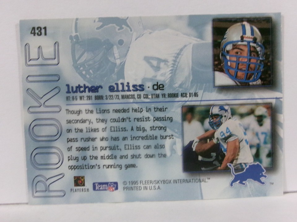 1995 Fleer Ultra Rookie Gold Medallion Luther Elliss #431 Rookie RC | eBay