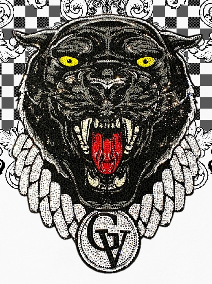 Avenue George V Paris T-Shirt Wild Bling Rhinestone Men's White fitted ...