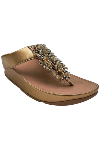 FitFlop Women's Rumba Beaded Toe-Post Sandals Rose Gold | eBay