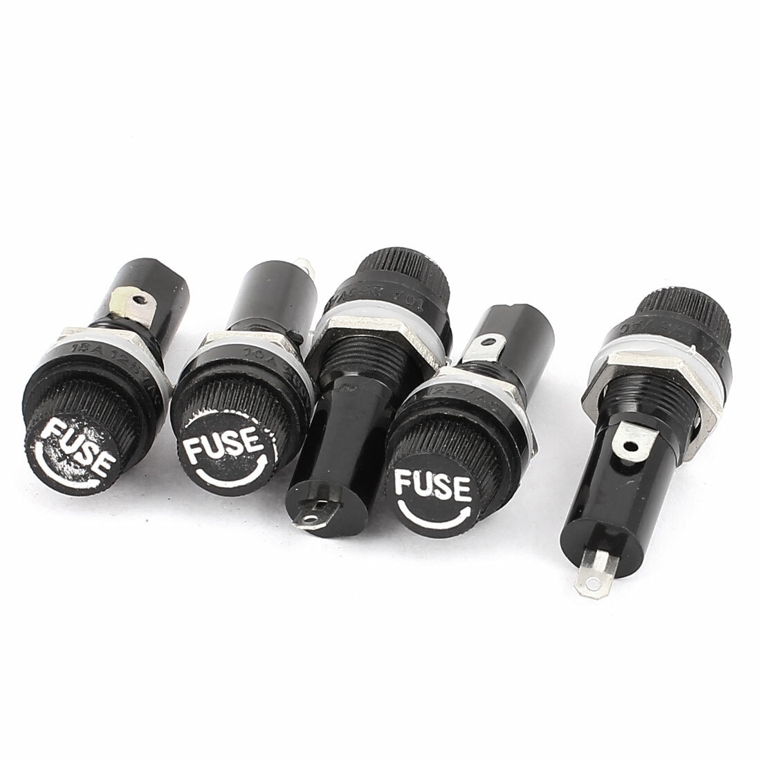 5 Pcs 6 X 30mm Thread Panel Mounted Fuse Holder AC 125v/250v 15a/10a ...