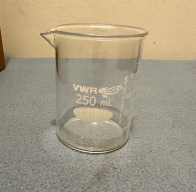 CASE OF 12 VWR Glass 250mL Dual Scale Low Form Griffin Beaker New * | eBay