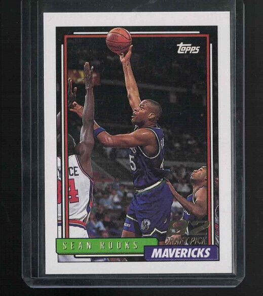 1992-93 Topps #292 Sean Rooks Rookie RC Dallas Mavericks 92 Draft Pick ...