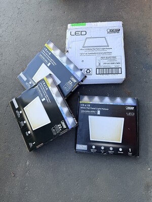 Lot Of 3 1ft X 1ft Square White LED Dimmable Recessed Ceiling Light ...