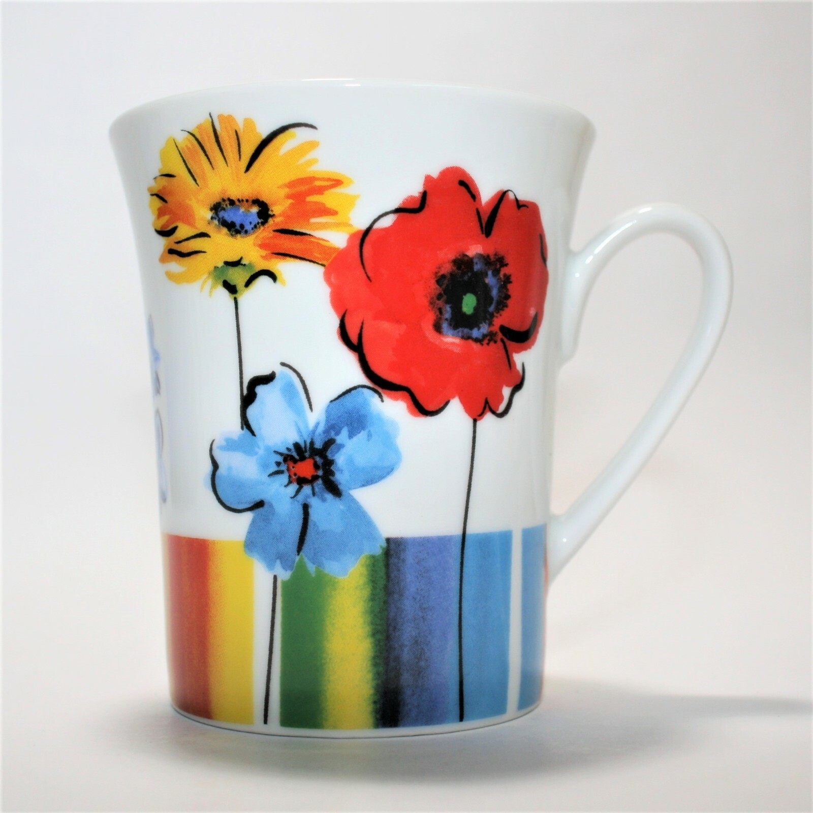 MULTIPLE CHOICE Coffee Mug Multi-Color Flowers Dishwasher Safe EUC (No ...