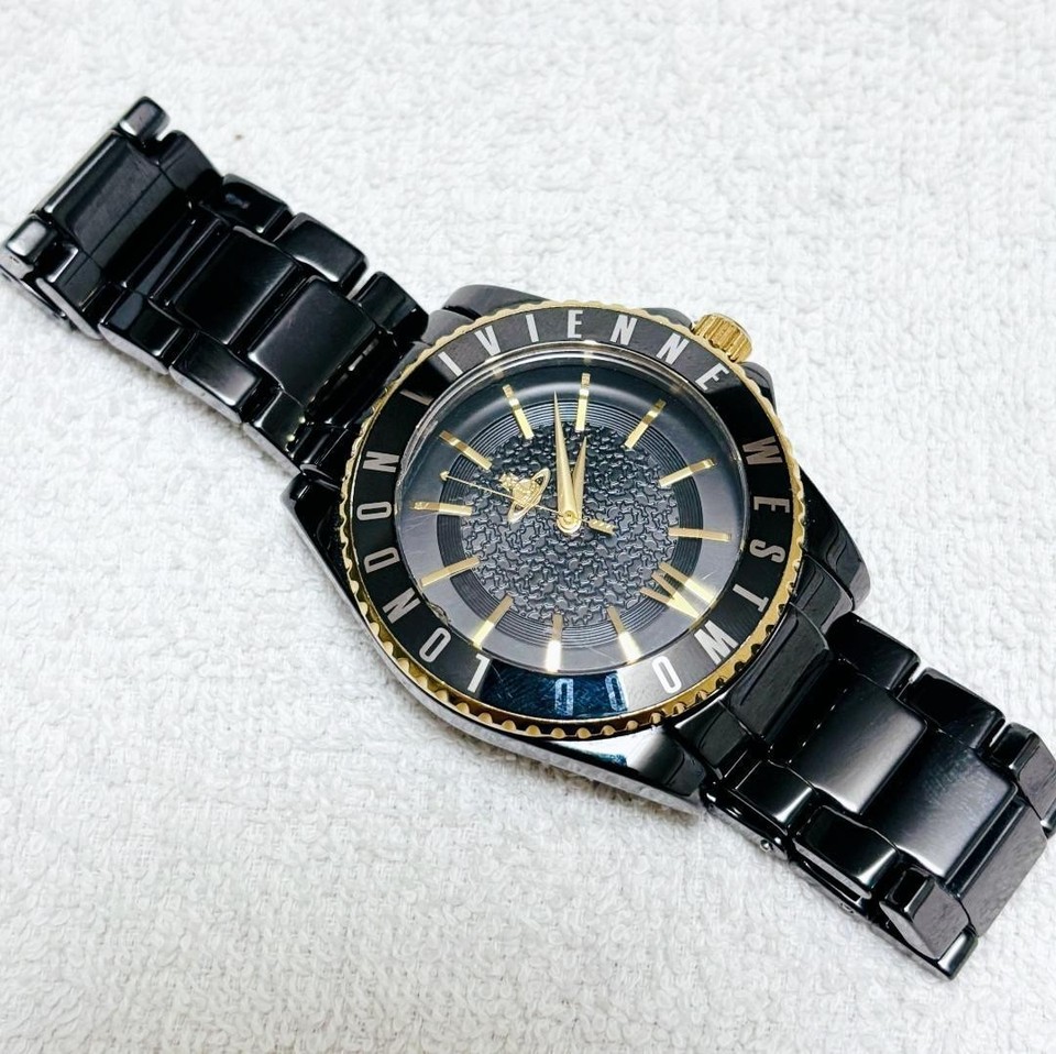 Vivienne Westwood VV048GDBK Black Rare Good Working Watch | eBay Australia