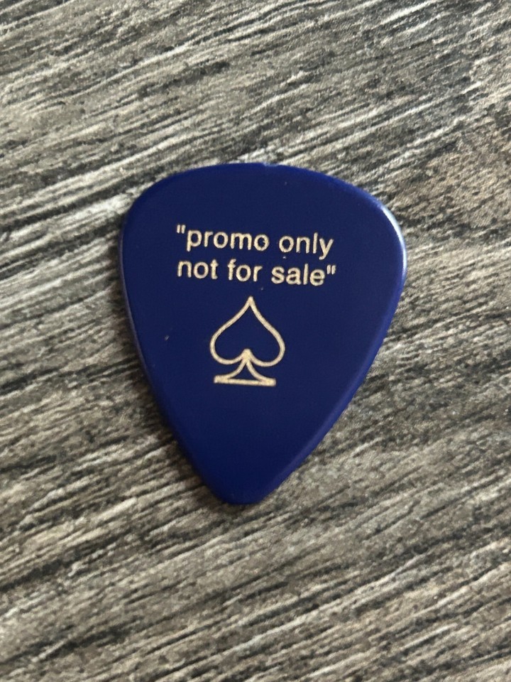 Kiss Guitar Pick ACE FREHLEY Loaded Deck Promo Blue Gold Spade Vintage ...