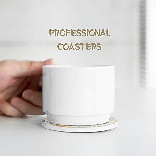 Absorbent Coasters Stone Coaster Set of 8 Cork Base with Holder Beach ...