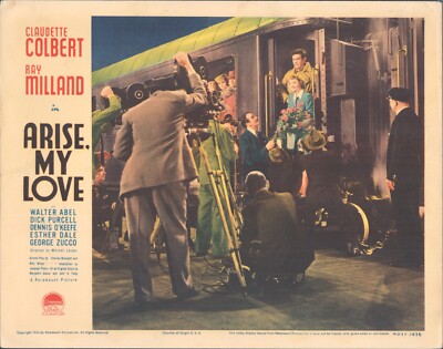 Arise My Love 1940 Paramount lobby card Claudette Colbert Ray Milland ...